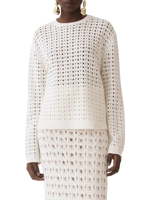 Fabiana Filippi Crochet Knit Sweater - Natural