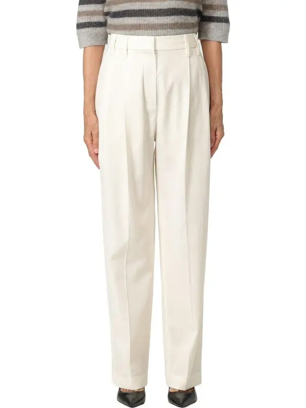 Brunello Cucinelli Pleated Trousers - White