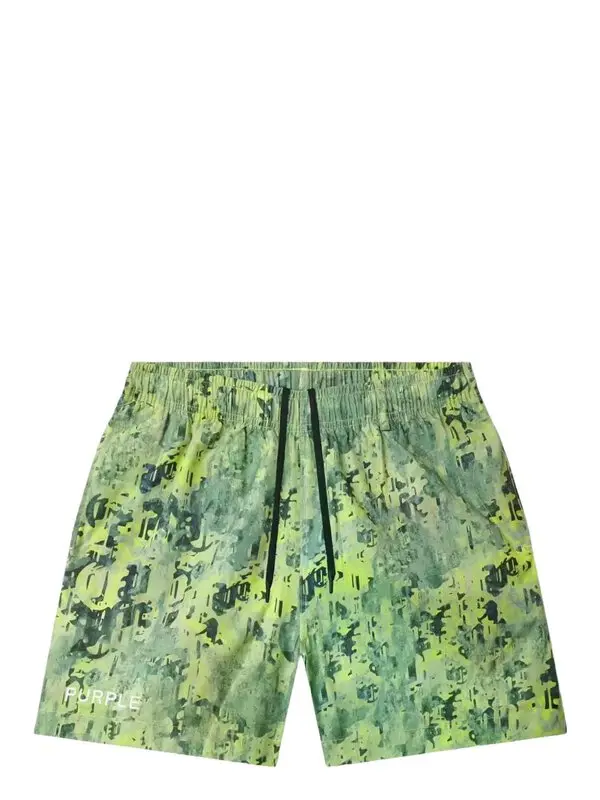 PURPLE BRAND Printed Elastic-waistband Shorts - Green