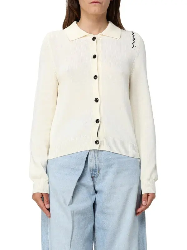 Marni Button-up Knit Sweater - White