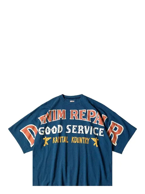 Kapital Jersey Huge T-shirt 'navy - Blue