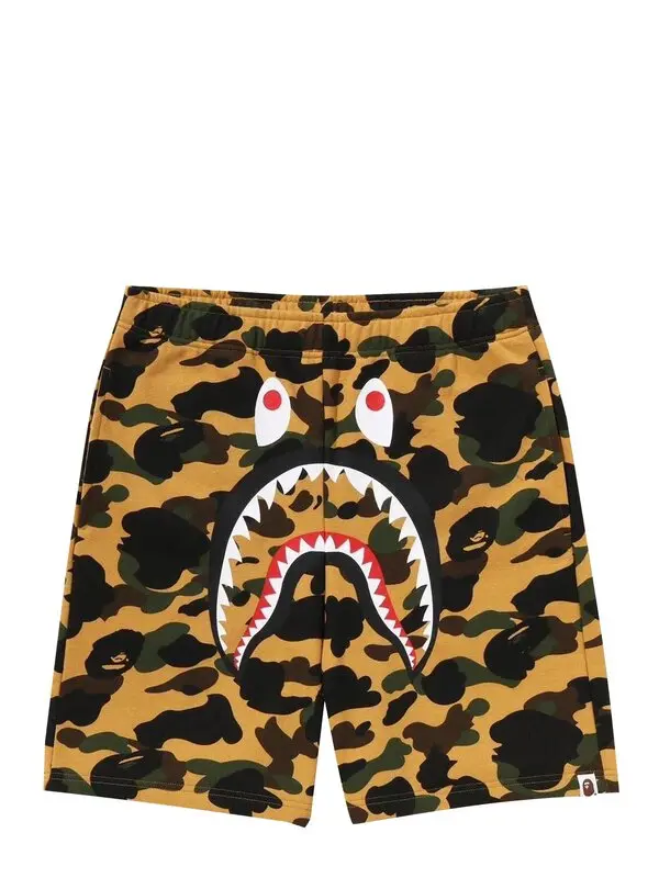 BAPE 1st Camo Shark Sweat Shorts - Yellow