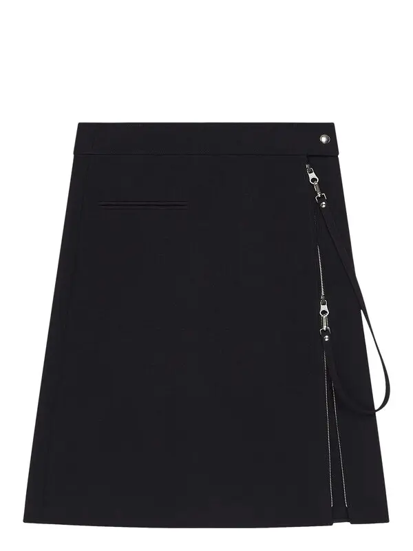 COURREGES Zipped Heritage Crepe Skirt - Black
