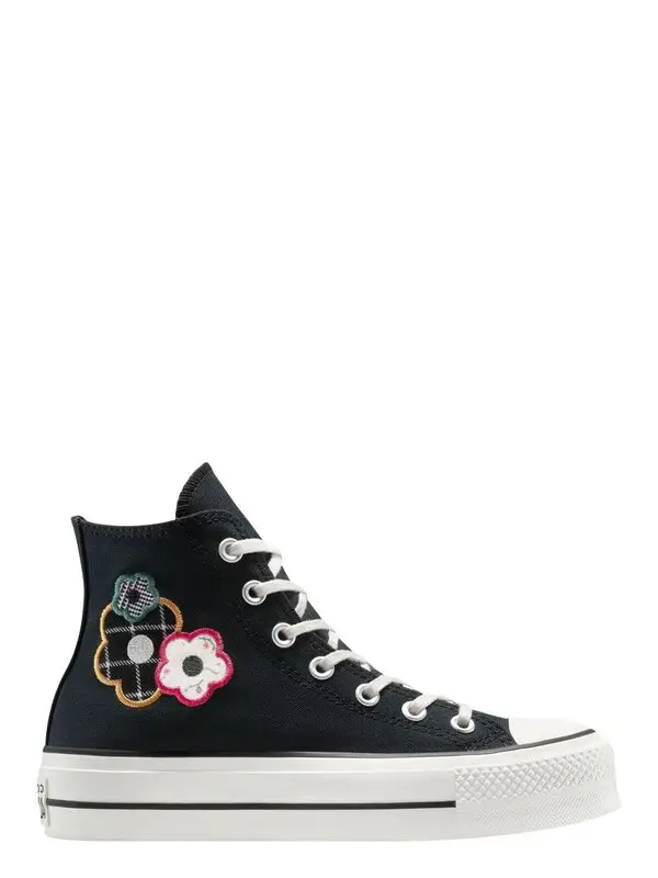 CONVERSE Chuck Taylor All Star Lift Platform High Floral Patchwork Sneakers - Black