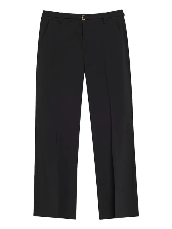 Vince High-rise Slim Flare Pants With Belt - Black