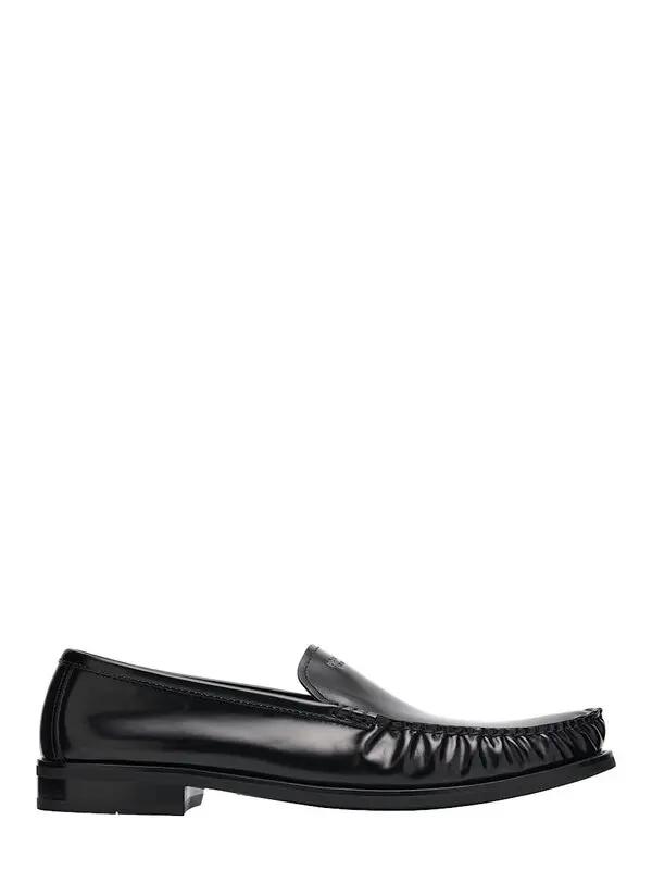 Prada Brushed Leather Venetian Loafers - Black