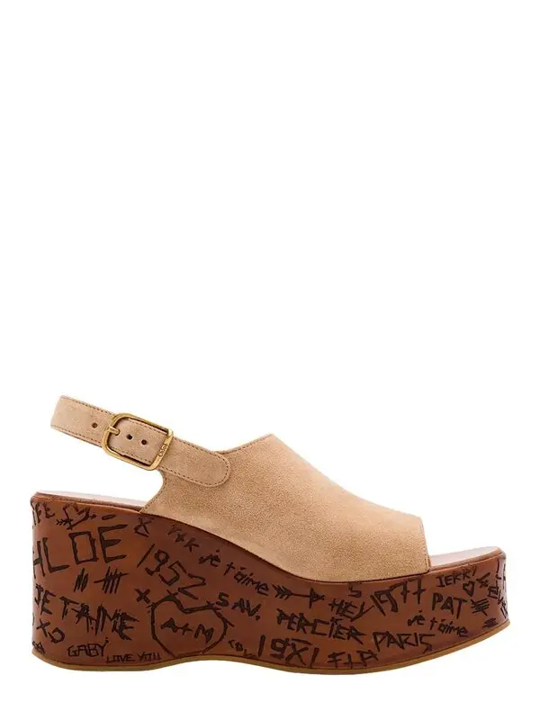 Chloé Maxime Platform Wedge Sandals - Sandy Brown