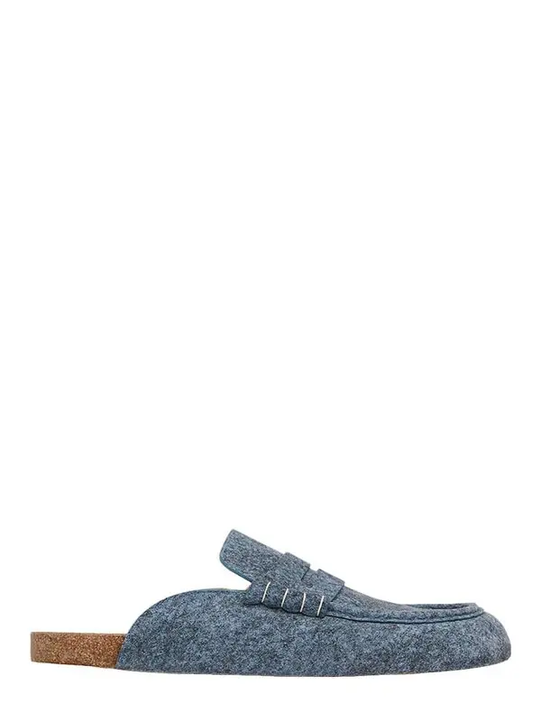 JW Anderson Suede Stitch Loafer Mules - Denim Blue