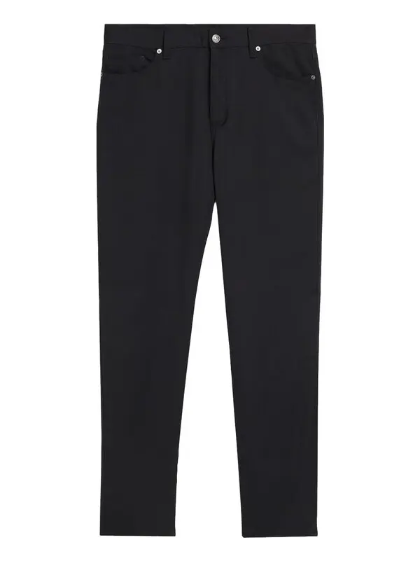Zegna Wool Slim Fit Five-pocket Pants - Blk Sld