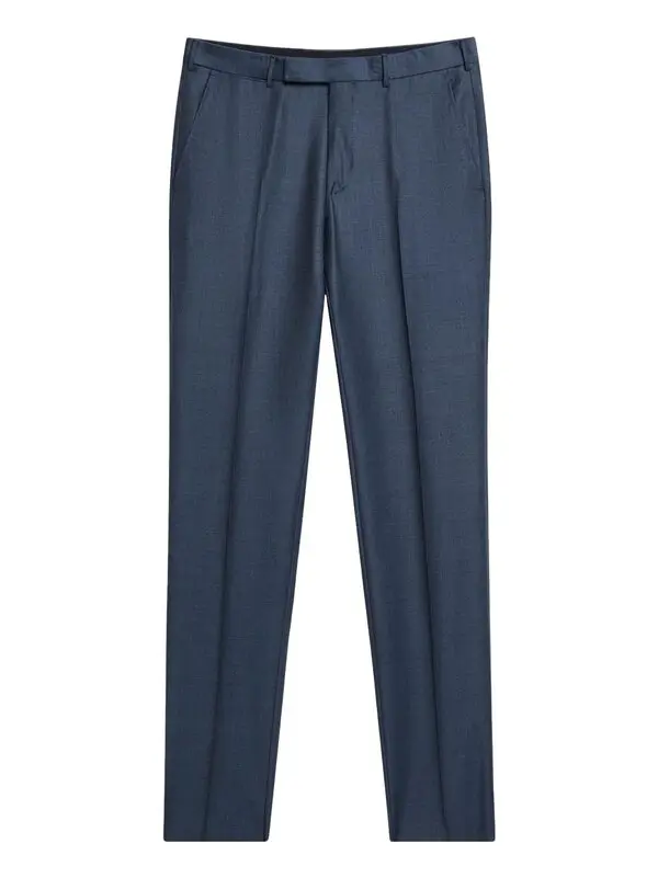 Zegna Wool Sharkskin Modern Fit Trousers - Nvy Sld