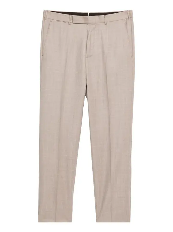 Zegna Cavalry Twill Sharkskin Trousers - Md Brw Sld