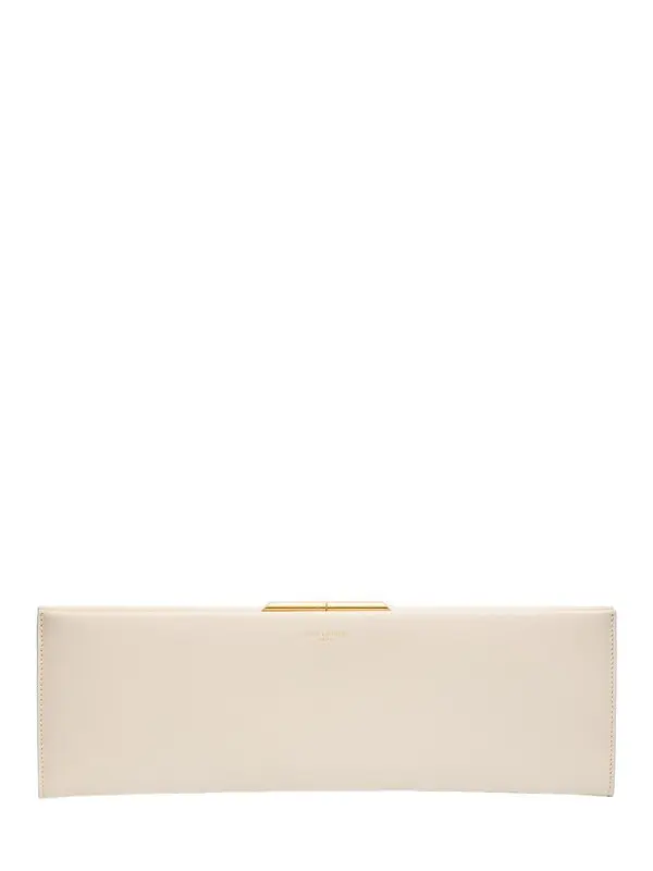 Saint Laurent Large Pochette Clutch Bag - Bianco Crema