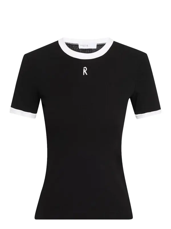 Rosetta Getty Contrast-trim Slim T-shirt - Black