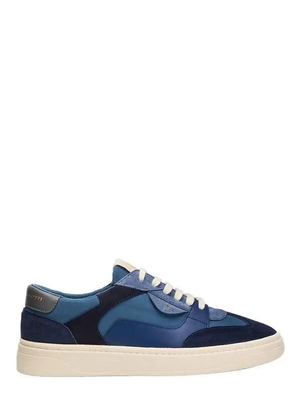 GIUSEPPE ZANOTTI Leather And Textile Low-top Sneakers - Meditteraneo
