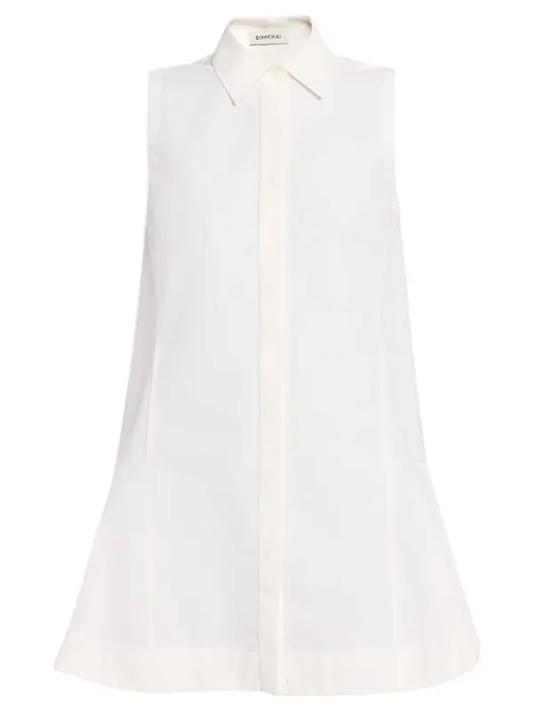 Simkhai Maggie Pleated Shirtdress - White