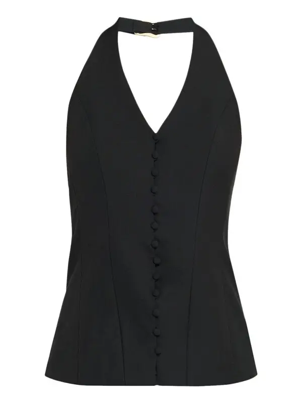 Cult Gaia Helio Button-front Top - Black