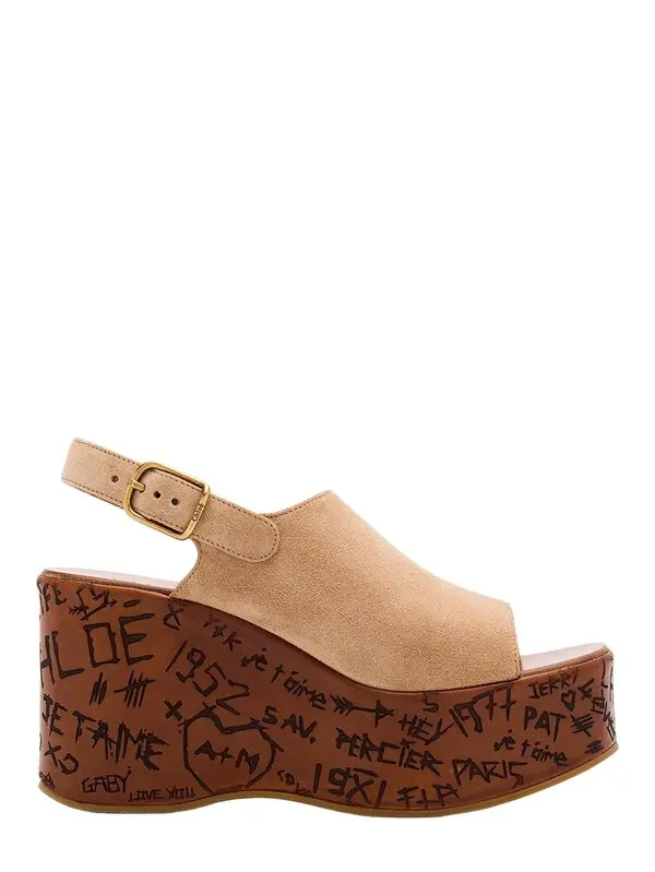 Chloé Maxime Platform Wedge Sandals - Sandy Brown