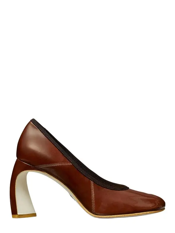 Tory Burch Leather Peep-toe Pumps - Brown