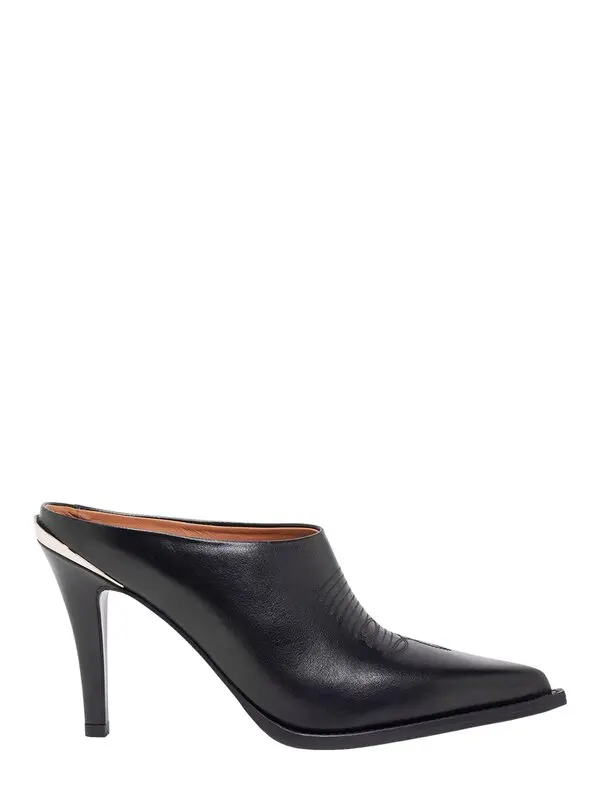 Partlow Lainey Leather Stiletto Mules - Nero