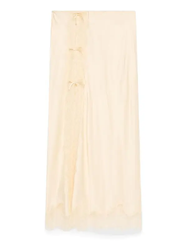 LoveShackFancy Calder Silk-blend Maxi Slip Skirt - Ivory