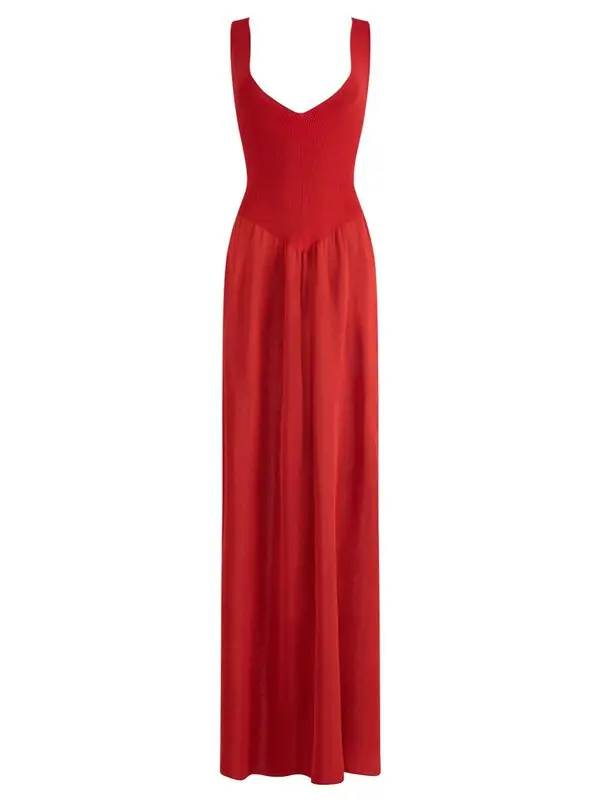 Altuzarra Lollie Plunging Drop-waist Maxi Dress - Grenadine