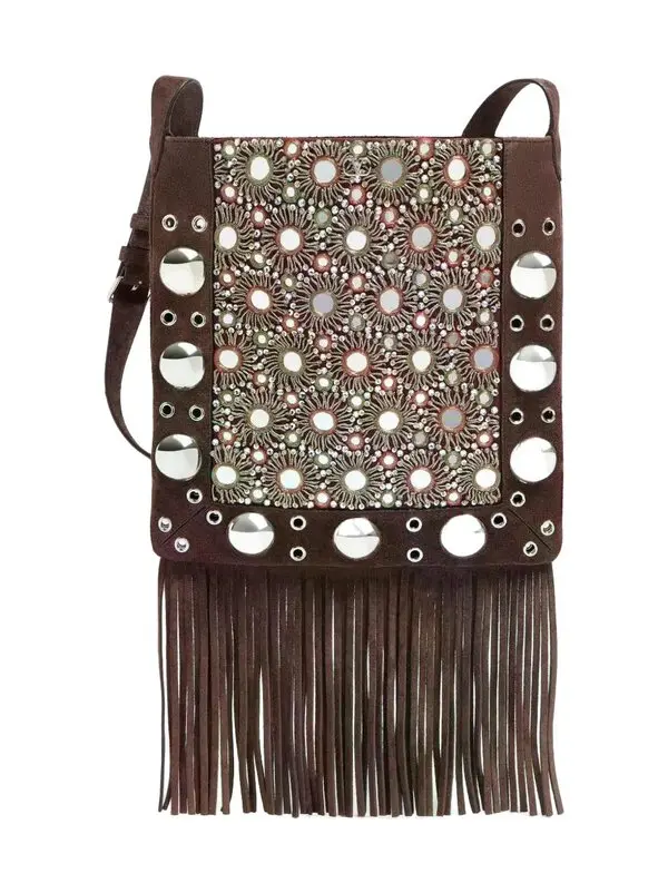 Valentino Garavani Embroidered Cross Body Bag - Brown