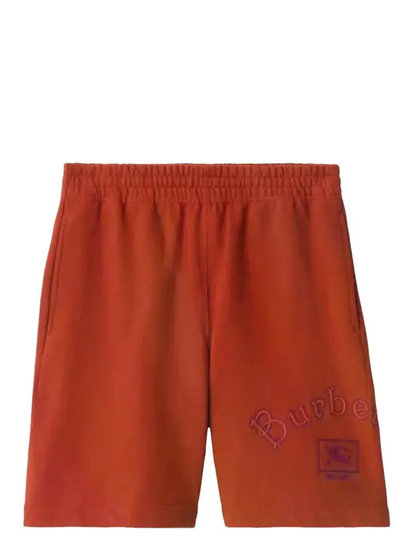 Burberry Embroidered Cotton Shorts - Orange