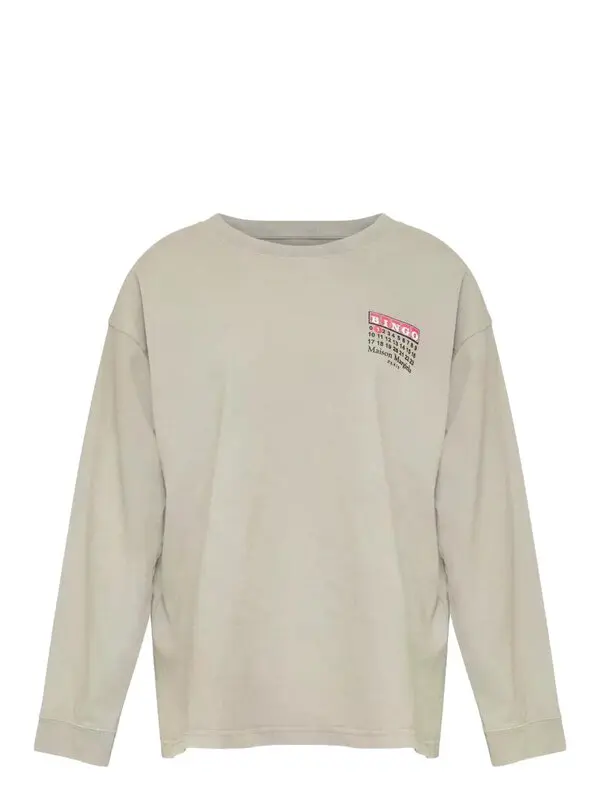 MAISON MARGIELA Numbers-print Long-sleeve T-shirt - Grey