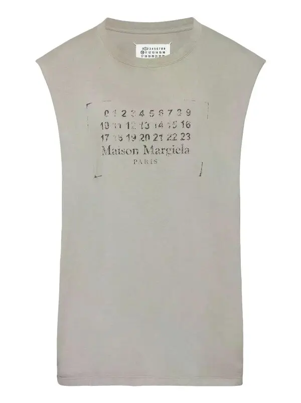 MAISON MARGIELA Logo-print Sleeveless Top - Grey