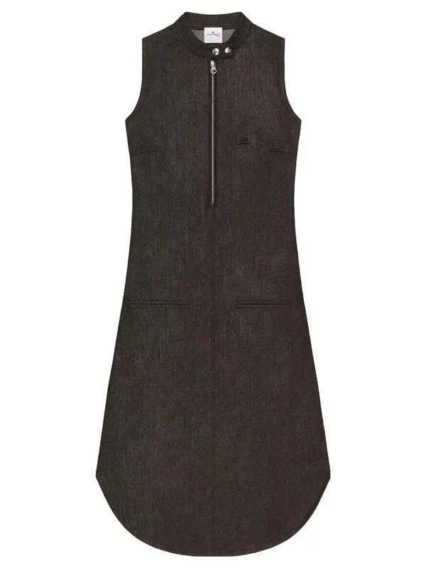 COURREGES Zip-front Sleeveless Dress - Grey