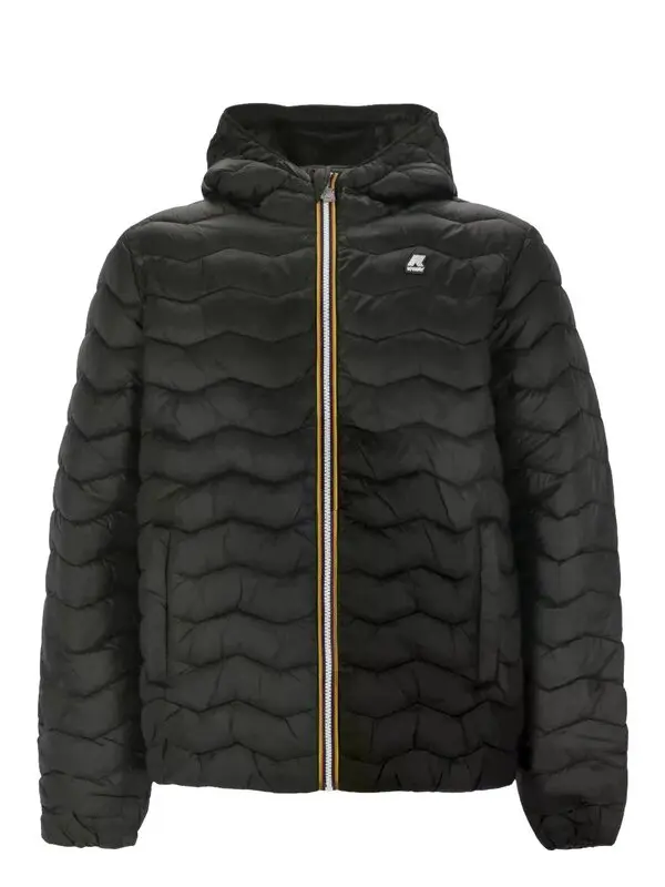 K-WAY Quilted Hooded Jacket - Black