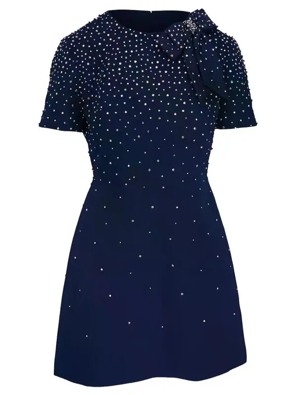 Carolina Herrera Crystal-embellished Mini Dress - Blue