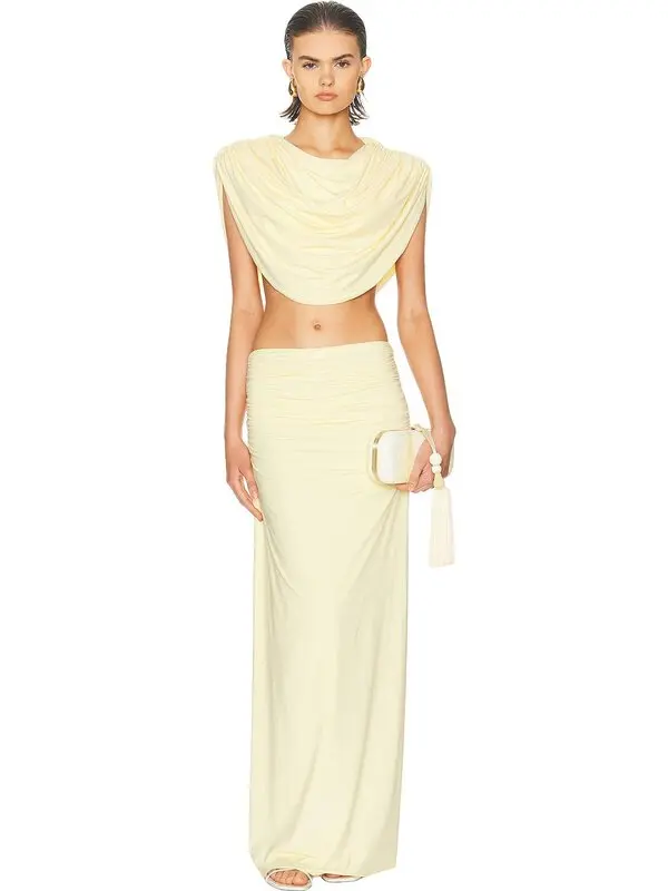 MAYGEL CORONEL Amalra Top And Skirt Set - Crema