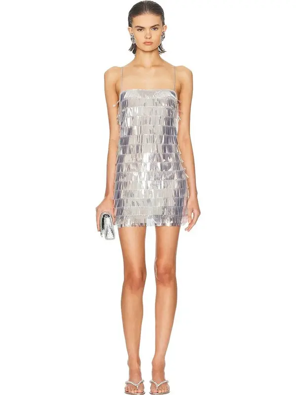 Retrofete Amalie Sequin Mini Dress - Silver Cloud