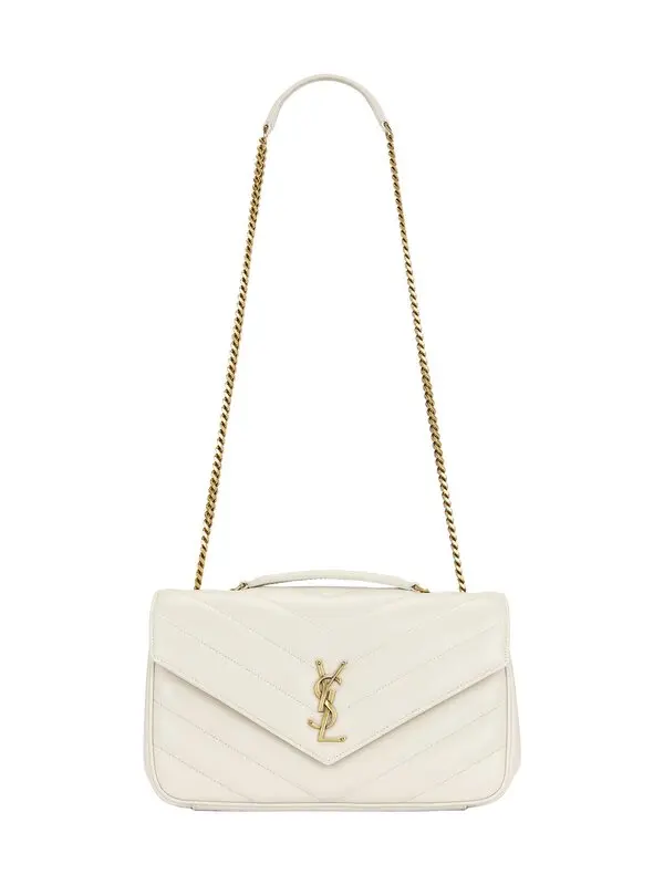 Saint Laurent Medium Loulou Chain Bag - Crema Soft