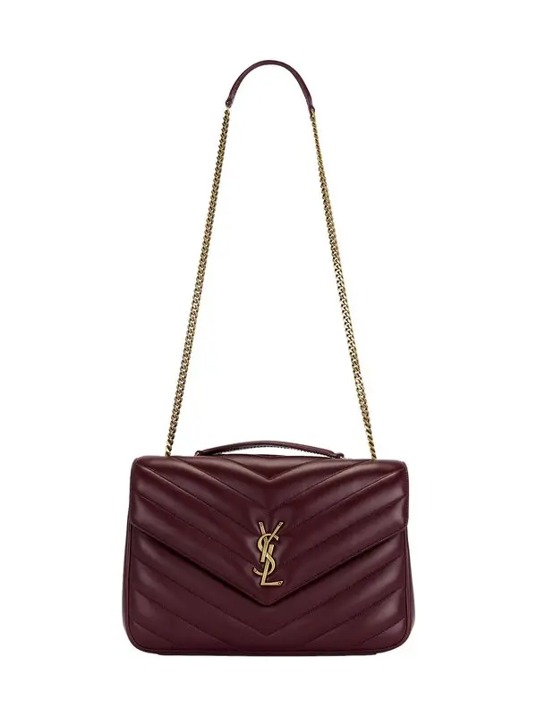 Saint Laurent Large Loulou Chain Bag - Light Hot Wine
