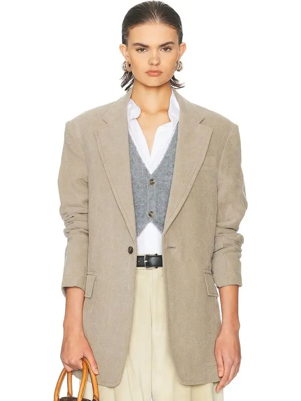 R13 Oversized Ragged Blazer - Stone