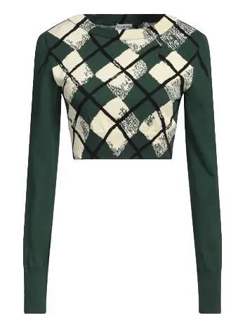 Burberry Jacquard-knit Cotton Sweater - Green