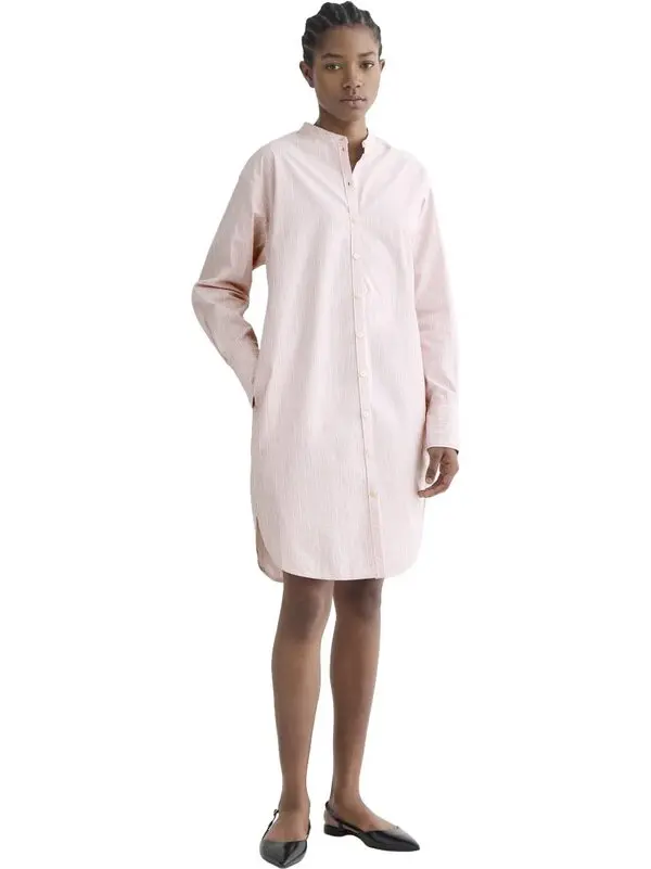 Everlane Relaxed Shirt Dress - Pink/white