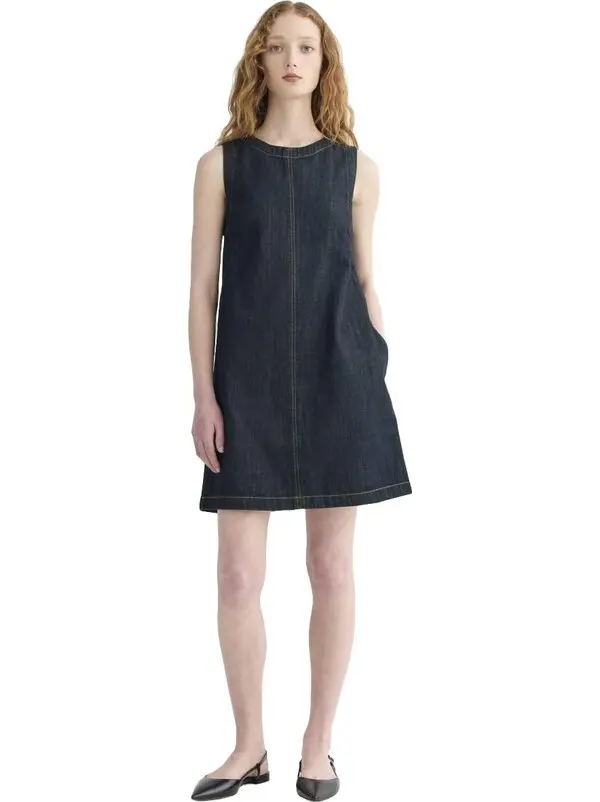 Everlane Denim Shift Dress - Dark Indigo