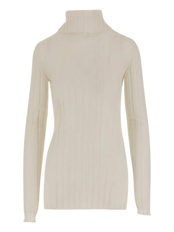 Carven Ribbed Wool And Silk Sweater - White