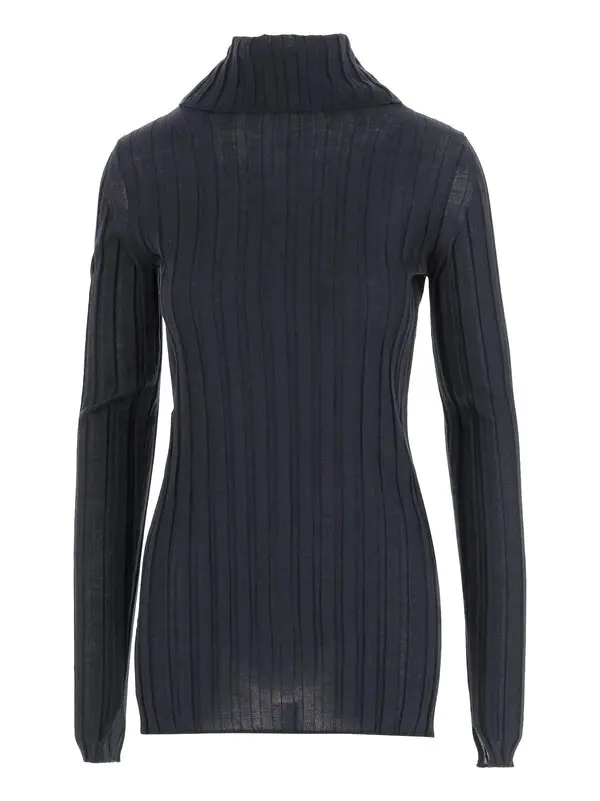 Carven Ribbed Wool And Silk Sweater - Black