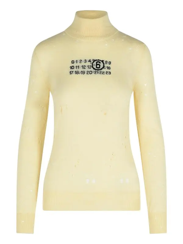 MAISON MARGIELA Virgin Wool Turtleneck Sweater - Cream