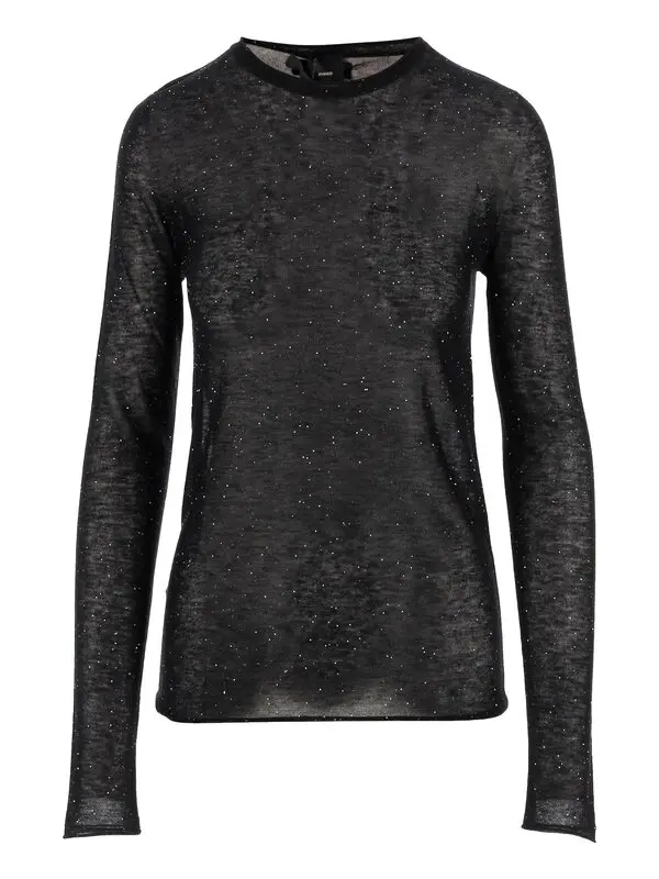 Pinko Semi-sheer Wool Sweater - Black