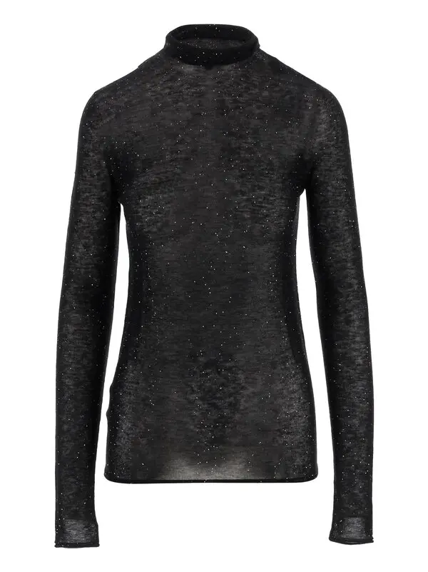 Pinko Semi-sheer Wool Sweater - Black