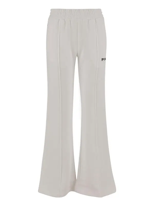 Pinko Cotton Logo Wide Leg Pants - White