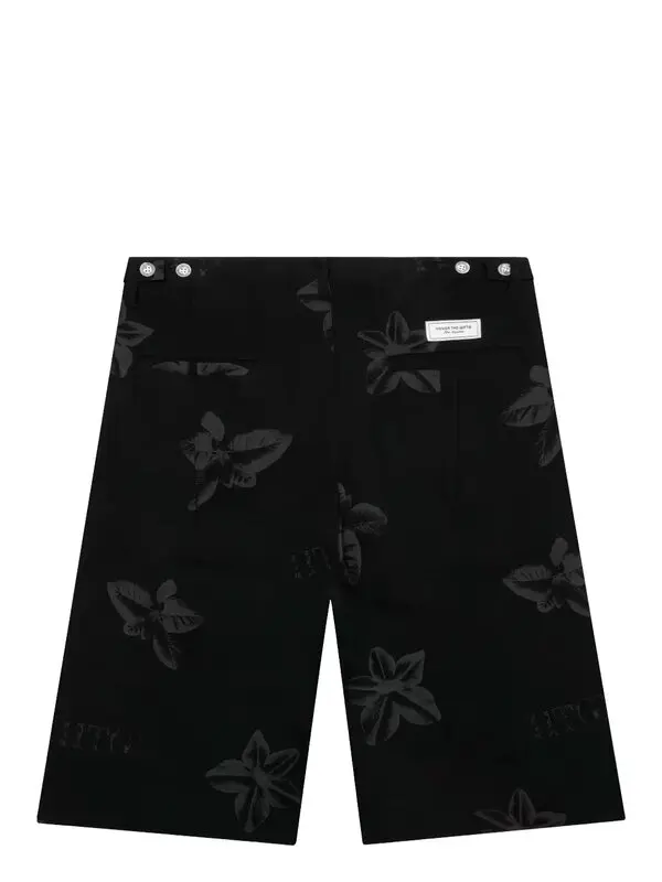 HONOR THE GIFT Floral-print Buttoned Shorts - Black