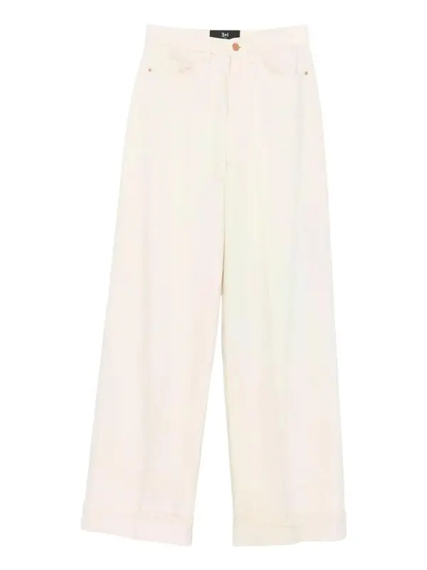3x1 Cotton Wide Leg Jeans - Neutrals