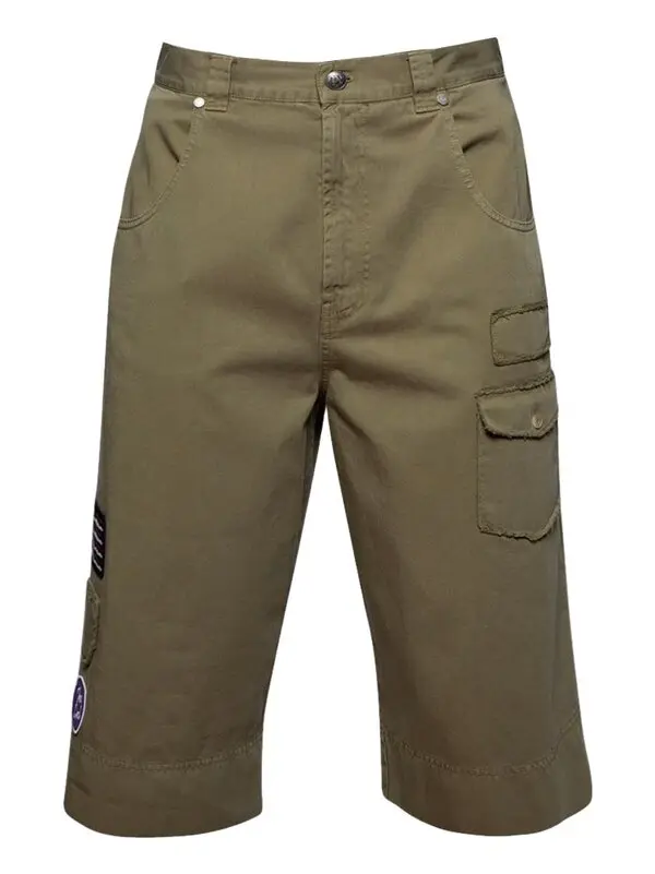 Palm Angels Military Patch Bermuda - Army Green
