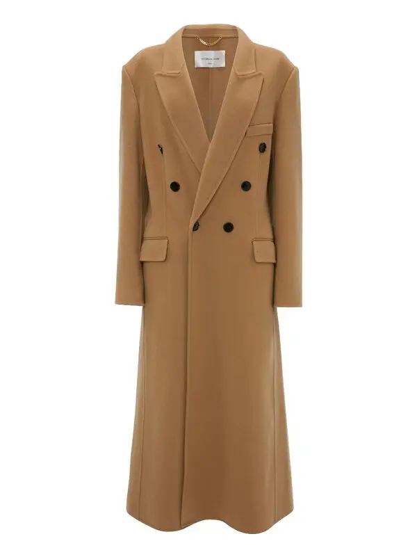 Victoria Beckham Double Faced Overcoat - Camel